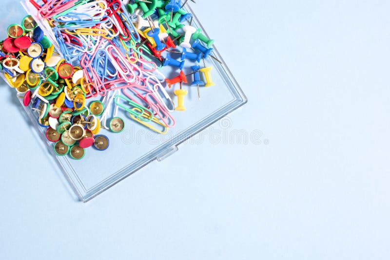 A Set of Stationery Made of Multi-colored Buttons and Paper Clips in a ...