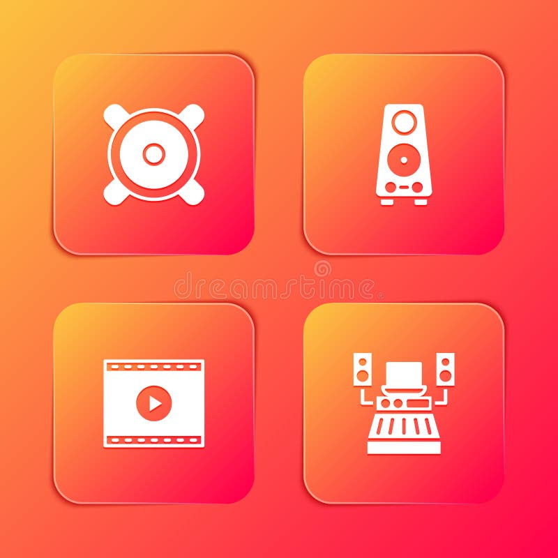 Set Stereo Speaker, , Online Play Video and Music Recording Studio Icon ...