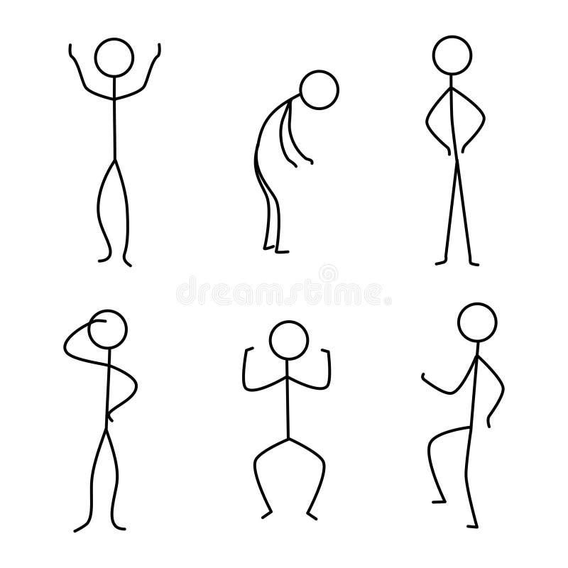 Set of Stick Figures. Presentation Stick Men Stock Vector ...