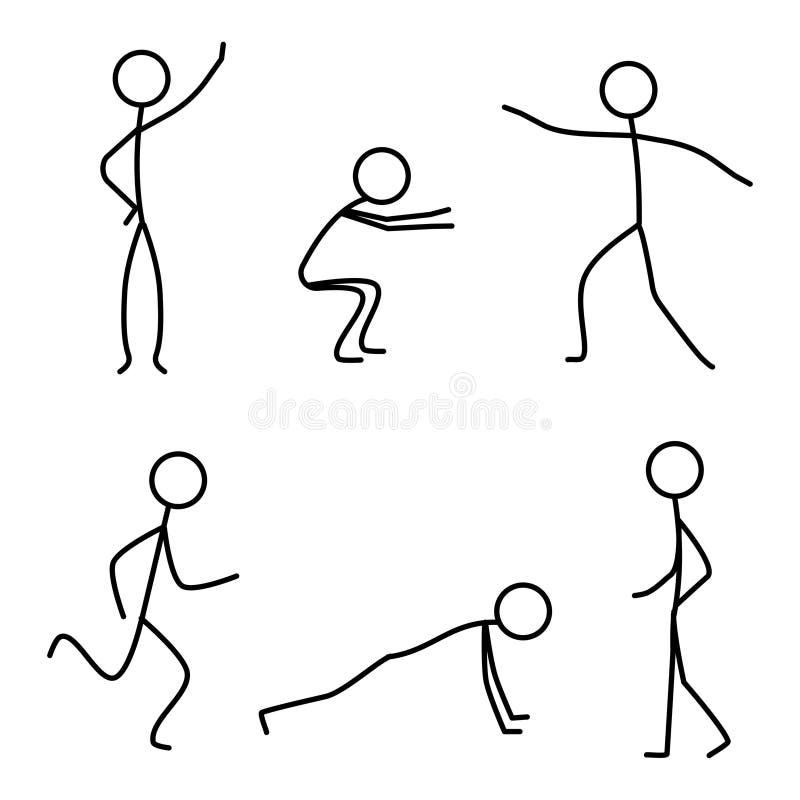 Set of Stick Figures. Presentation Stick Men Stock Vector ...