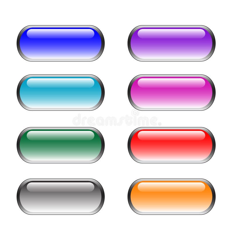 Set of clear web buttons stock vector. Illustration of shadow - 14930147