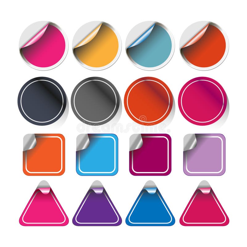 Set of sticker blank. stock vector. Illustration of white - 40294771