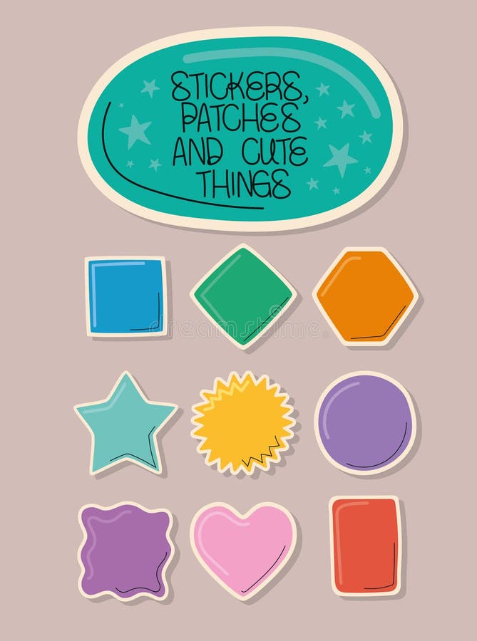 Stickers in forms stock vector. Illustration of form - 231049916