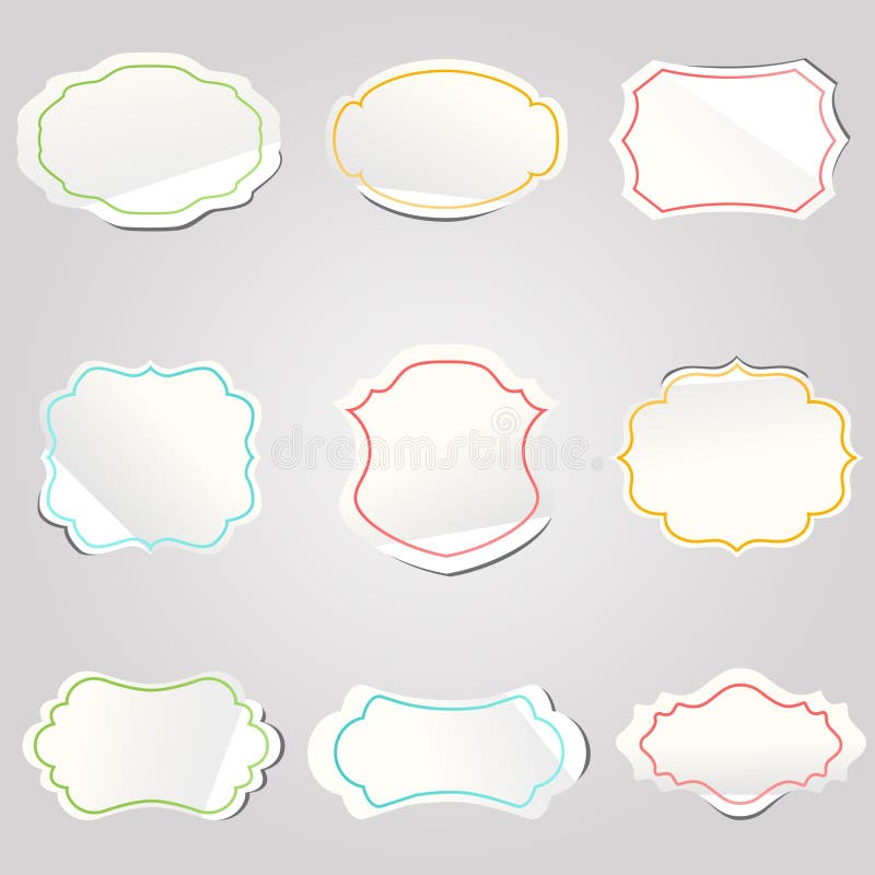 Set of stickers, frames stock vector. Illustration of retail - 19186527