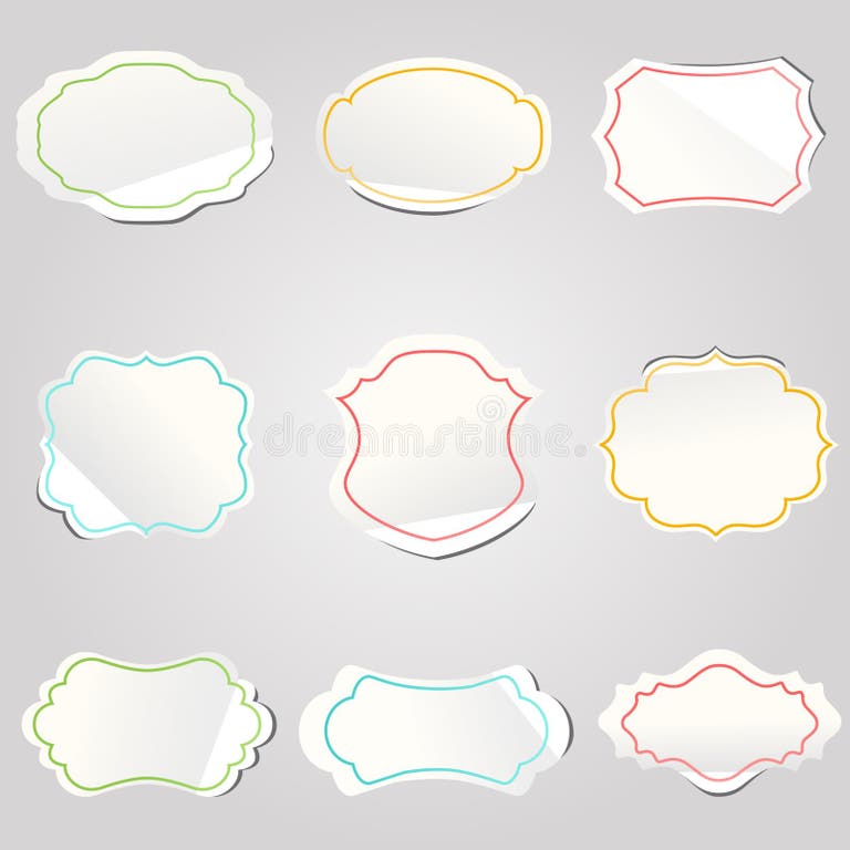 Set of stickers, frames stock vector. Illustration of retail - 19186527