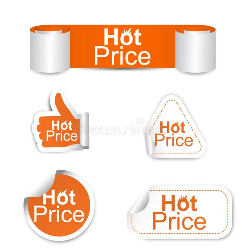 Set of Stickers - Hot Price Stock Vector - Illustration of banner ...