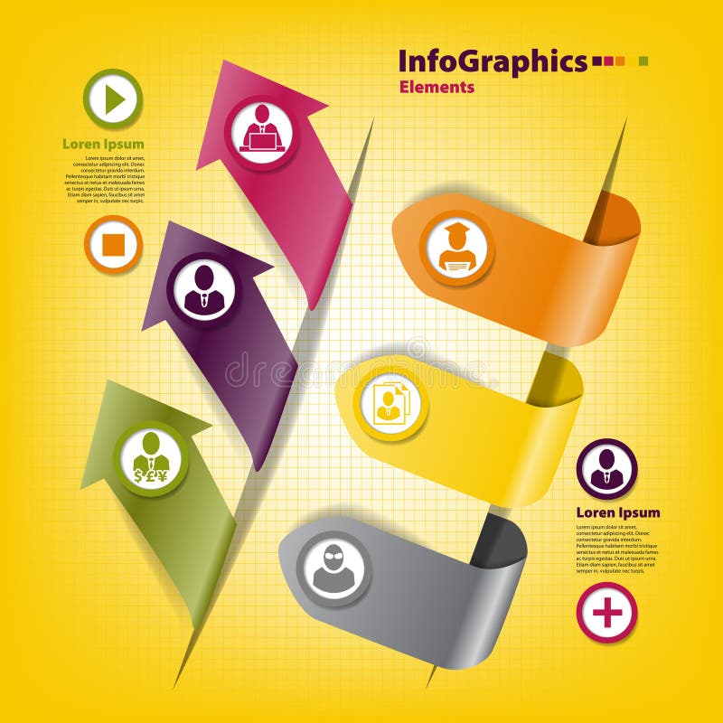 Set of Stickers for Infographics with Business Stock Vector ...