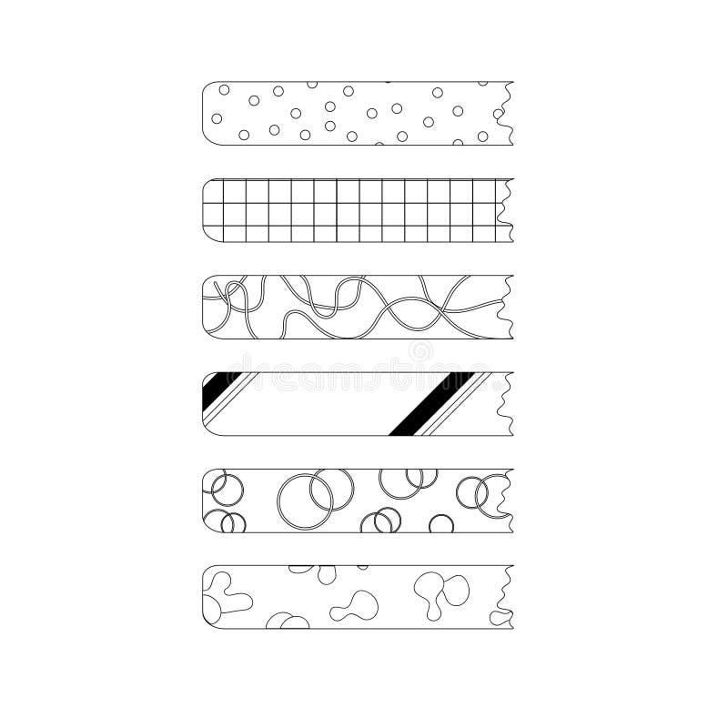 Set of Stickers, Labels for Notebooks Outline. Vector Illustration ...