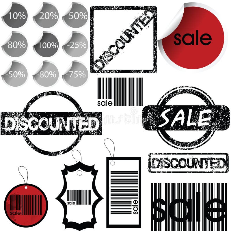 Set of Stickers, Labels, Stamps and Tags Stock Illustration ...