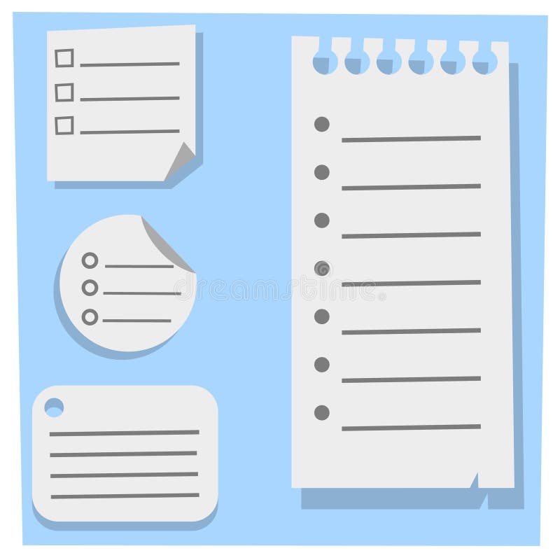 Set of Stickers with a List, Organization in a Notebook, Elements for a ...