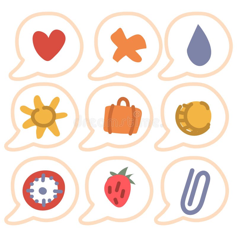 A Set of Stickers for Social Networks with a Flat Design in a Speech ...