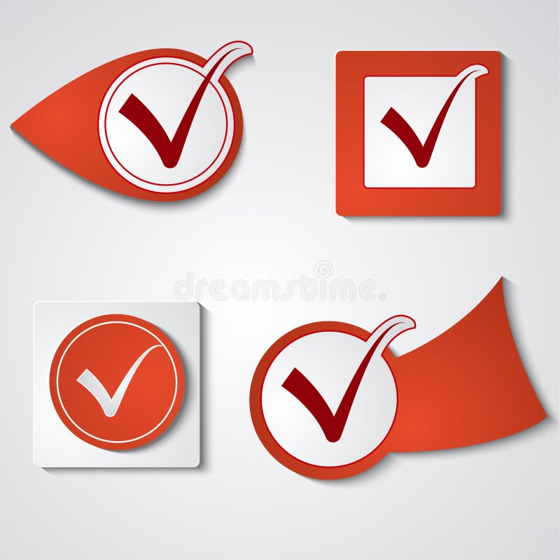 Set of stickers ticks stock illustration. Illustration of exam - 36173442