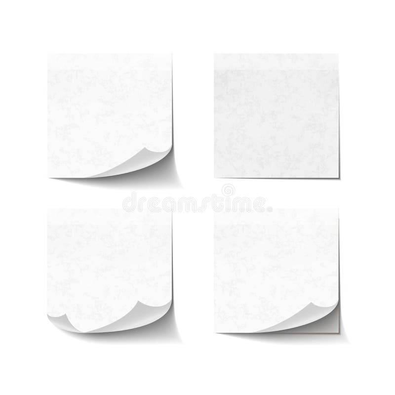 Set of Sticky Notes Isolated on White Background Stock Vector ...