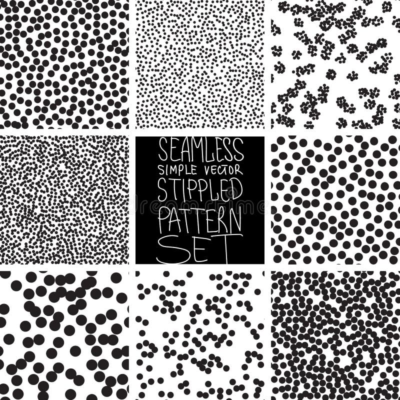 Set of 8 Stipple Pattern for Design. Simple Vector Pattern Set . Stock ...