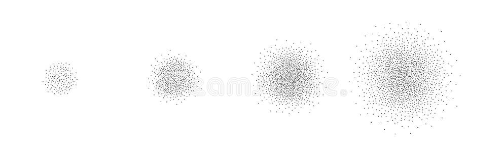 Set of Stippling Round Shapes. Vector Dotted Circles Stock Vector ...