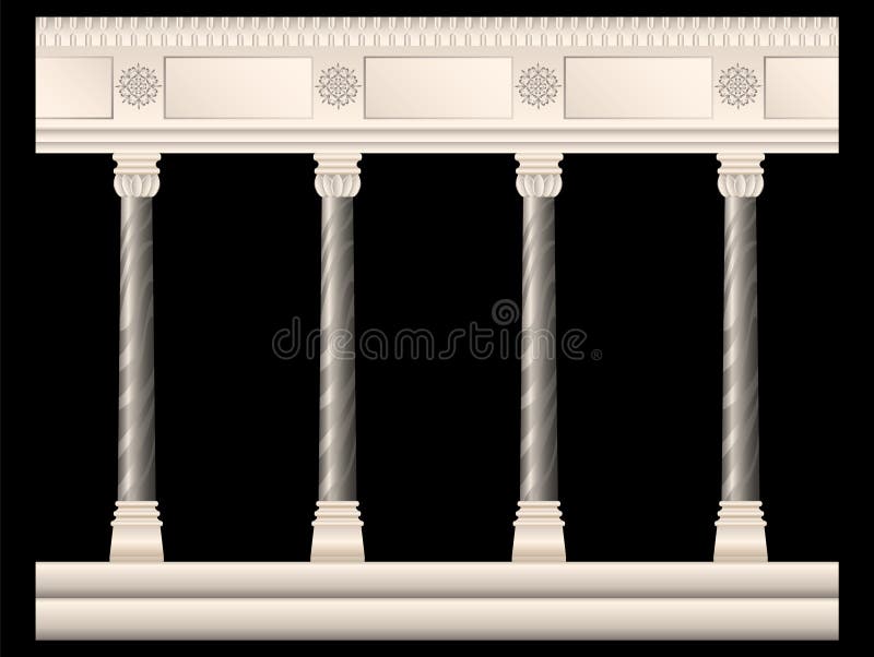 Set of Stone Columns in Different Styles Isolated. Stock Vector ...