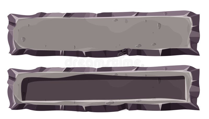 Set Stone Game Menu Panels, Textured Ui Frames Interface Template in Comic Cartoon Style ...