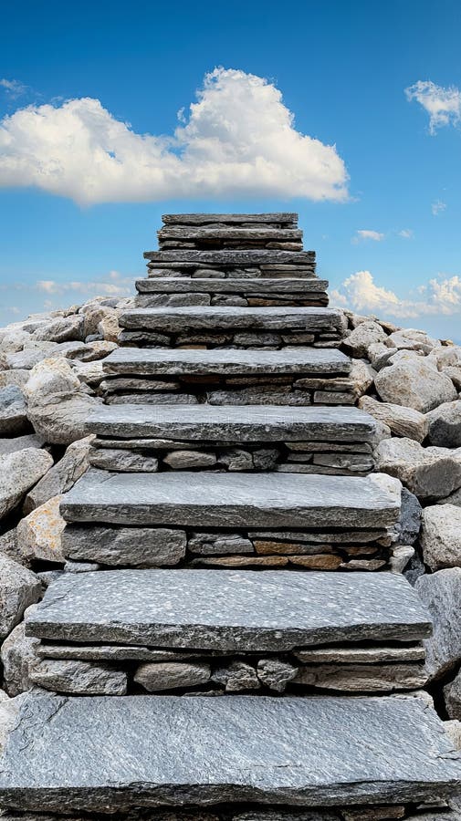 Steps Leading Up the Grassy Hill Stock Image - Image of field, hill ...