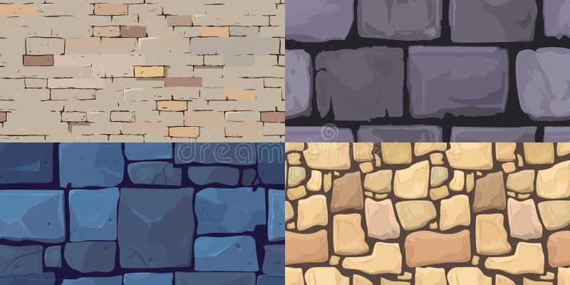Set of Stone Wall Textures. Vector Illustration Stock Vector ...