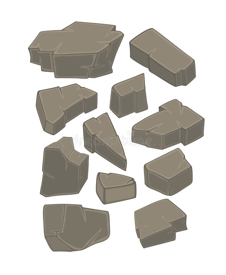 3D Pieces of Debris or Rubble Stock Illustration - Illustration of ...