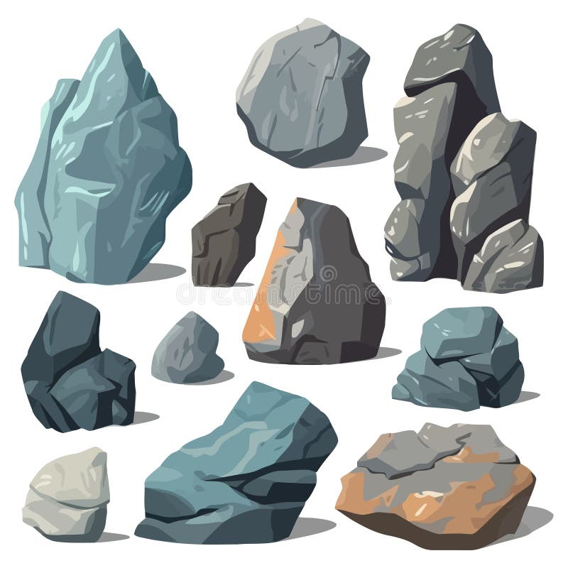 Cartoon Stones Minerals Set Stock Illustrations – 231 Cartoon Stones ...