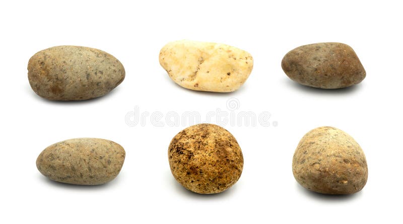 Set of Stones Isolated on the White Background, Group Stone Isolated on ...