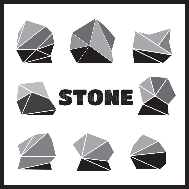 Set of Stones, Rock Elements Different Stock Illustration ...