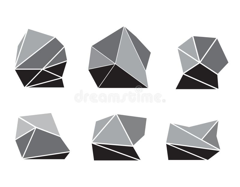 Set of Stones, Rock Elements Different Stock Illustration ...