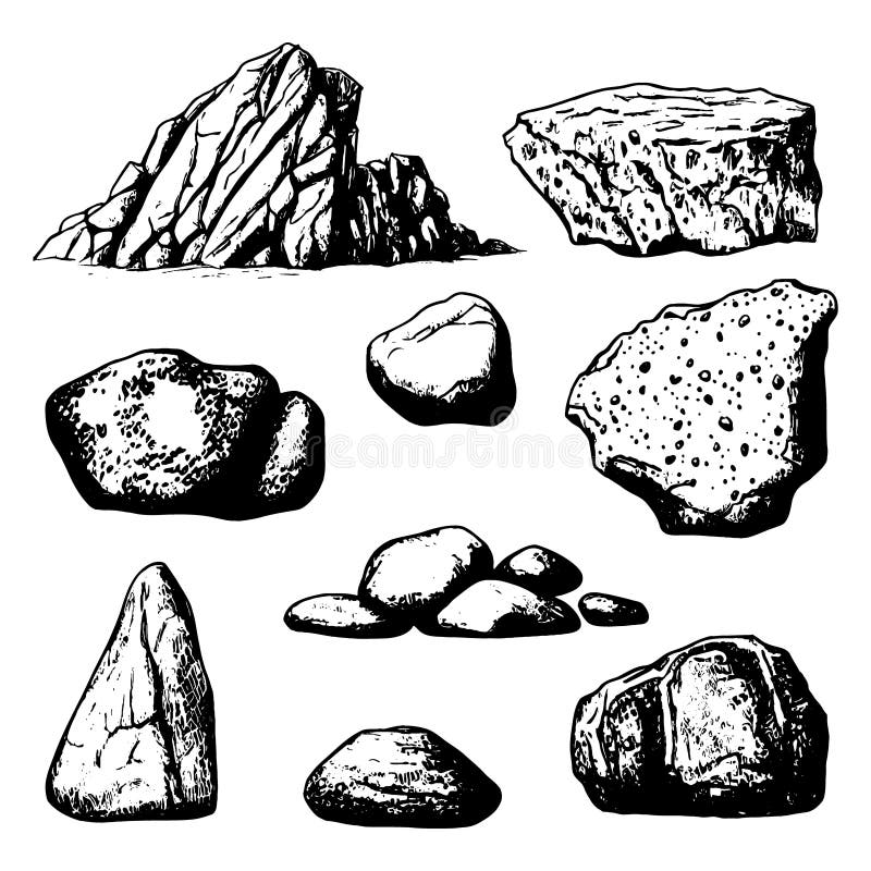 Rock Clipart Black And White