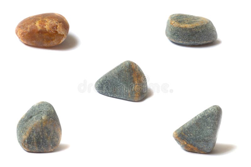 A Set of Stones with a Shadow Isolated on a White Background Stock ...