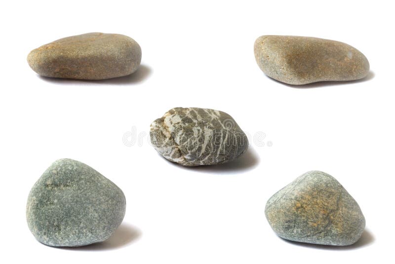 A Set of Stones with a Shadow Isolated on a White Background Stock ...