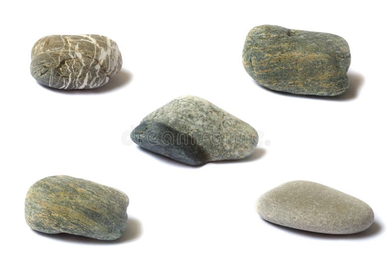 A Set of Stones with a Shadow Isolated on a White Background Stock ...