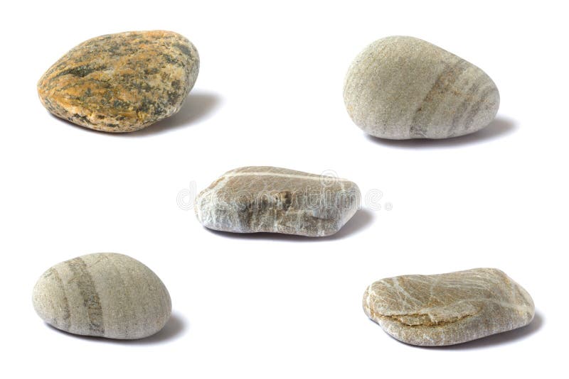 A Set of Stones with a Shadow Isolated on a White Background Stock ...