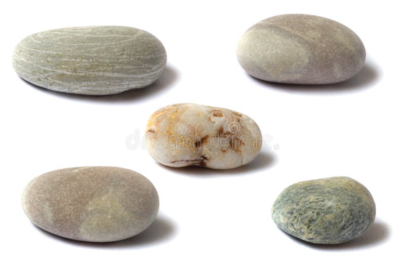 A Set of Stones with a Shadow Isolated on a White Background Stock ...