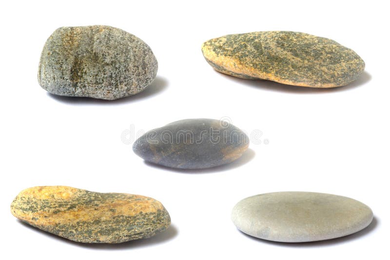 A Set of Stones with a Shadow Isolated on a White Background Stock ...