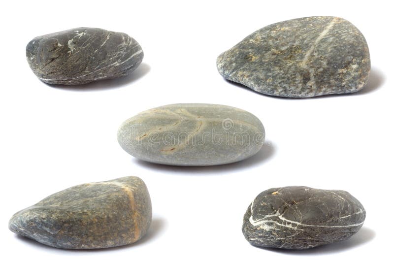 A Set of Stones with a Shadow Isolated on a White Background Stock ...