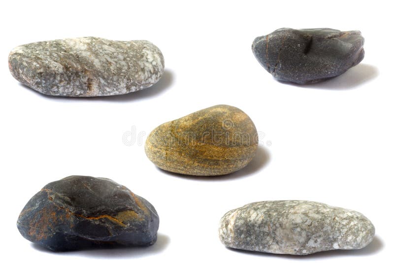 A Set of Stones with a Shadow Isolated on a White Background Stock ...