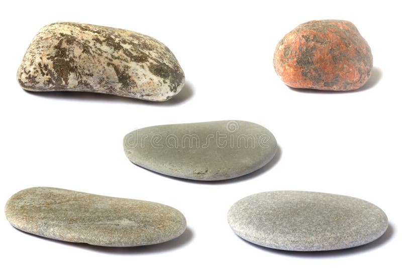 A Set of Stones with a Shadow Isolated on a White Background Stock ...