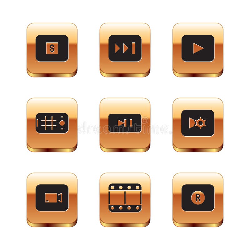 Set Stop Media Button, Play Video, Pause, Selfie Mobile, Record and ...