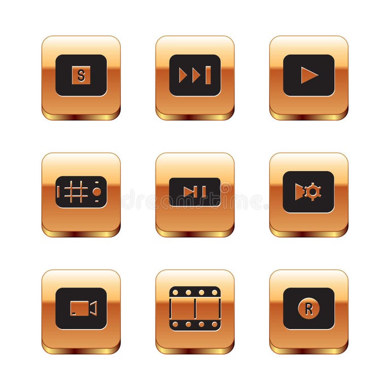 Set Stop Media Button, Play Video, Pause, Selfie Mobile, Record and ...