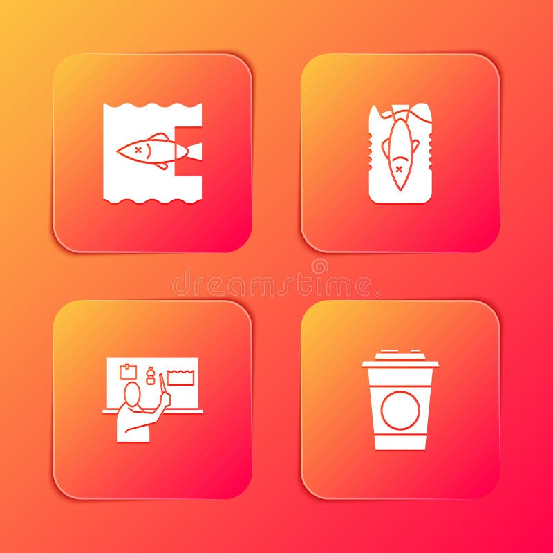 Set Stop Ocean Plastic Pollution, , and Paper Glass Icon. Vector Stock ...