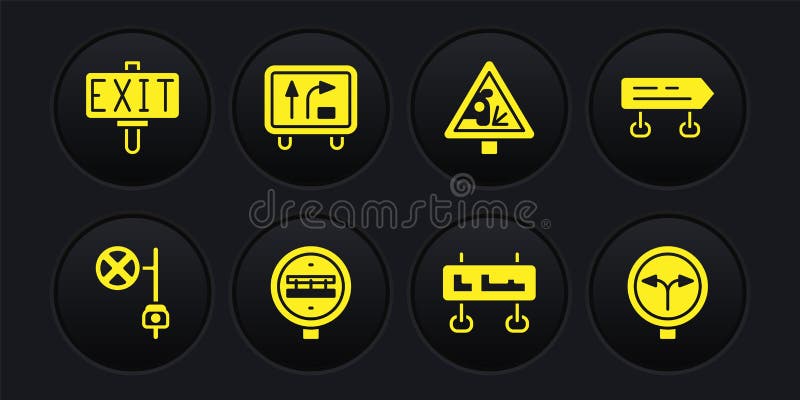 Set Stop Sign with Camera, Road Traffic, Railroad Crossing, Warning ...
