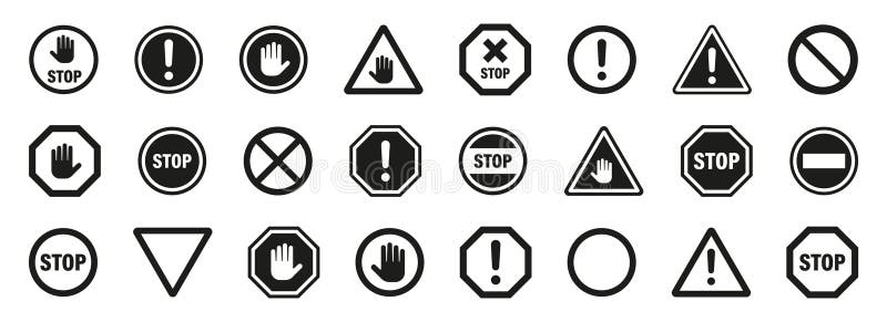 Set Stop Sign Icons Set. Set of Prohibition Sign. Vector Illustration ...