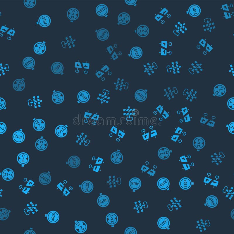 Set Stop Sign, Road Traffic, Barrier and on Seamless Pattern. Vector ...