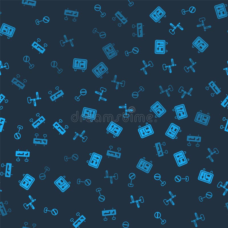 Set Stop Sign, Road Traffic, and on Seamless Pattern. Vector Stock ...