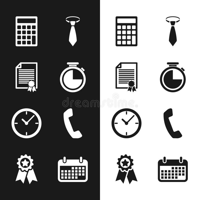 Set Stopwatch, Certificate Template, Calculator, Tie, Clock and ... Set Stopwatch, Certificate Template, Calculator, Tie, Clock and ...