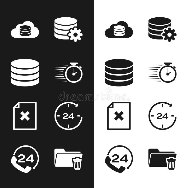 Set Stopwatch, Database, Cloud Database, Setting Server, Delete File Document and Clock 24 Hours ...