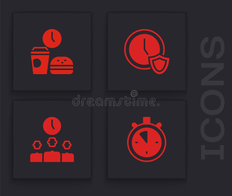 Set Stopwatch, Fast Food Time, Clock with Shield and Time Management ...