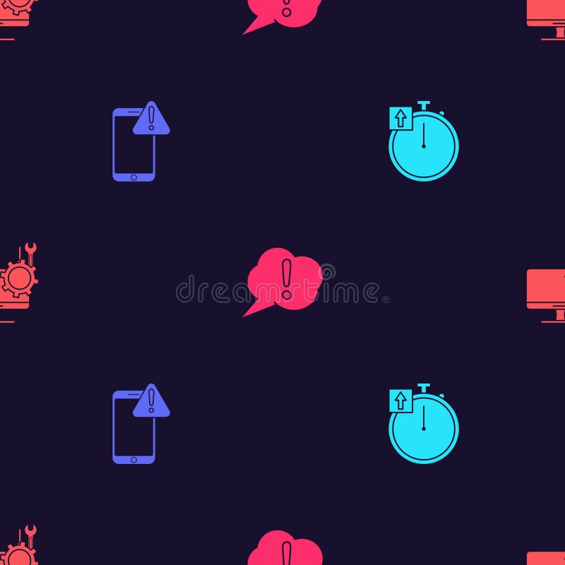 Set Stopwatch, Mobile with Exclamation Mark, Speech Bubble Exclamation ... Set Stopwatch, Mobile with Exclamation Mark, Speech Bubble Exclamation ...