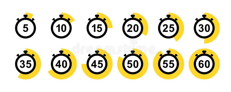 Set of Stopwatch and Timer or Clock. Stopwatch Icons Set Stock Vector ...